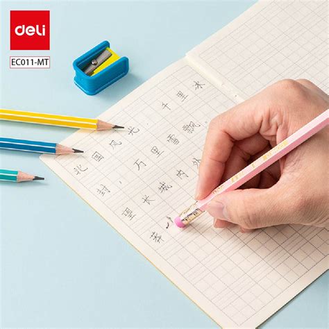 ديلي مجموعة أقلام رصاص خشب غرافيت 2b بدن ملون مع ممحاة كرت 4