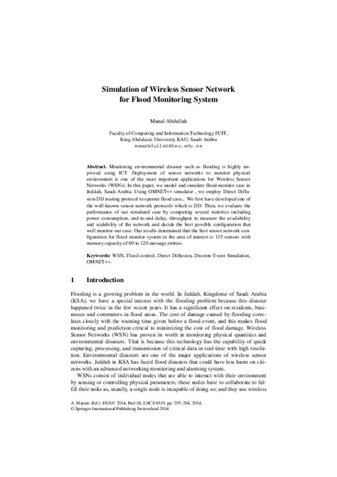 Pdf Simulation Of Wireless Sensor Network For Flood Monitoring System