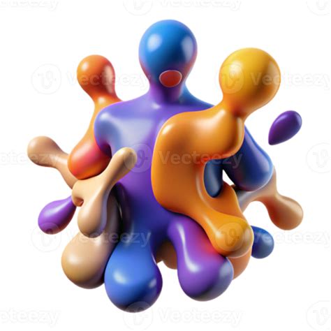 Abstract 3d Render Colorful Fluid Shapes Design Vivid Molten Texture