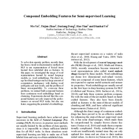 Compound Embedding Features For Semi Supervised Learning Acl Anthology