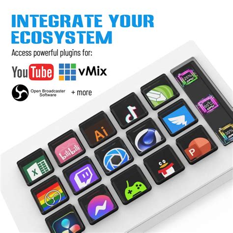 stream deck visual keyboard lcd button 15 keys live content creation controller custom button