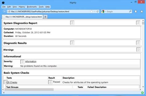 Generate System Health Report In Windows 8