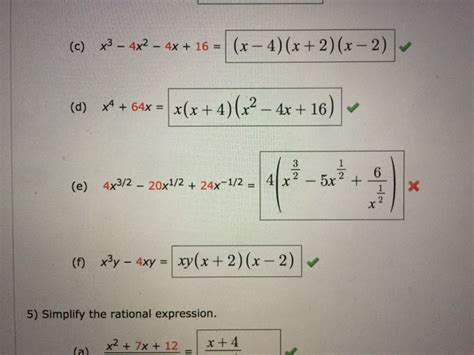 solved x 4 c x2 64 x 8 x d 6 rationalize the