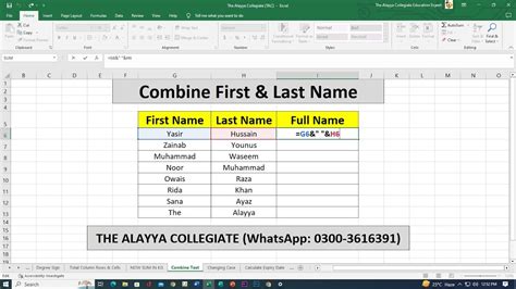 Combine Multiple Cell Text Into One Cell In Ms Excel Alayya Collegiate