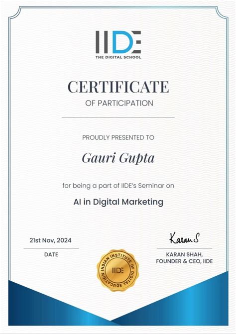 gauri gupta on linkedin digitalmarketing artificialintelligence learningjourney ibsjaipur iide
