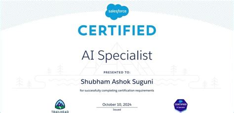 Shubham Suguni On Linkedin Salesforce Aispecialist Ai Certification Innovation Learning