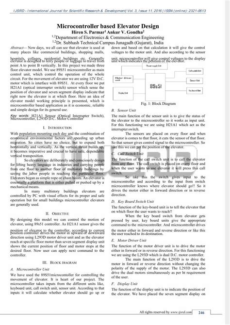 Pdf Microcontroller Based Elevator Design Dokumentips
