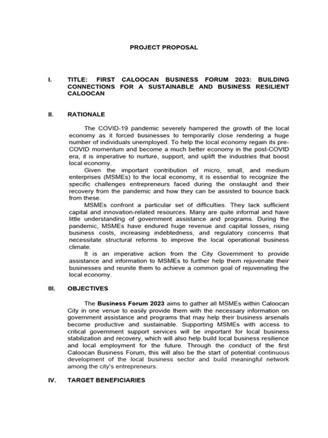 Business Forum Project Proposal Download Free Pdf Small And Medium Sized Enterprises Risk