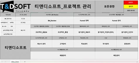프로젝트관리 솔루션 커스터마이징엑셀기반 And 액세스db연동 엑셀·스프레드시트 포트폴리오 크몽