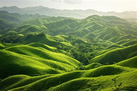 Photo Of Hills With Cluster Of Windswept Treest Their Peak Premium Ai