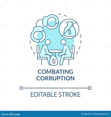 Combating Corruption Blue Concept Icon Stock Vector Illustration Of