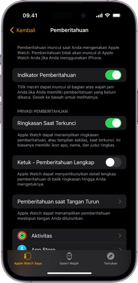 Mengubah pengaturan pemberitahuan di Apple Watch - Apple Support (ID)
