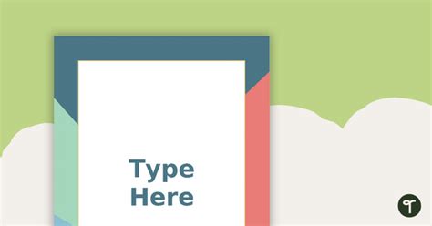 Editable Title Page Borders Angles Teach Starter