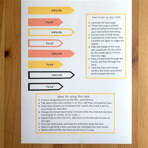 Printable Clock Learn To Tell Time Clock Printable Etsy