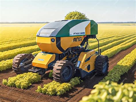 Premium Ai Image An Ai Powered Agricultural Robot Tending To Crops