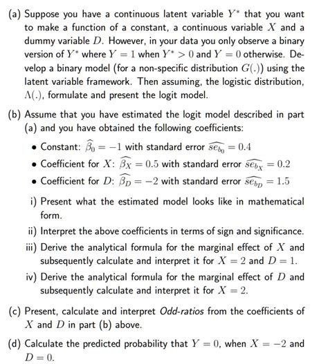 SOLVED A Suppose You Have A Continuous Latent Variable Y That You Want To Make A Function Of