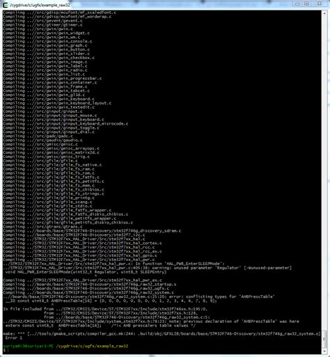 Errors with uGFX and ChibiOS on STM F Discovery Support µGFX Community