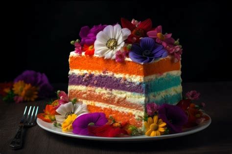 Cake Colorful Slice Generate Ai 3494731