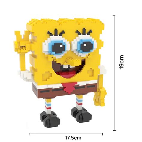Big Size Spongebob Anime Figurines Self Assembly Building Blocks Toys