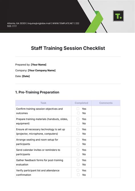 Free Training Checklist For Managers Template To Edit Online