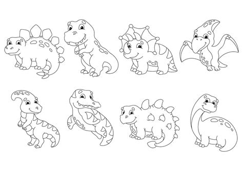 아이들을위한 색칠 페이지 디지털 스탬프 만화 스타일 문자 격리 흰색 배경 벡터 일러스트 레이 션 프리미엄 벡터