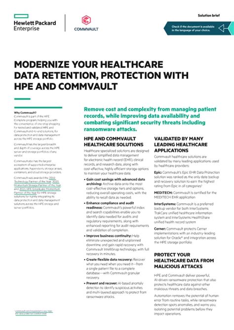 Modernize Your Healthcare Data Retention Protection With Hpe And