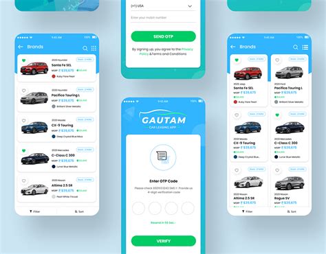 Car Leasing App Ui Kit Design Behance
