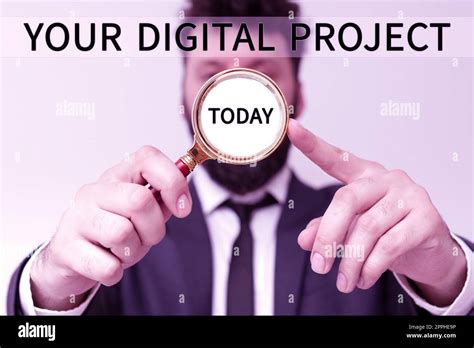 Hand Writing Sign Your Digital Project Business Idea Startup Launching
