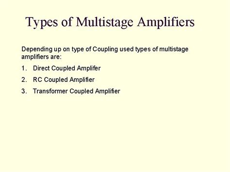 Different Types Of Coupling In Amplifiers At Edwin Frost Blog