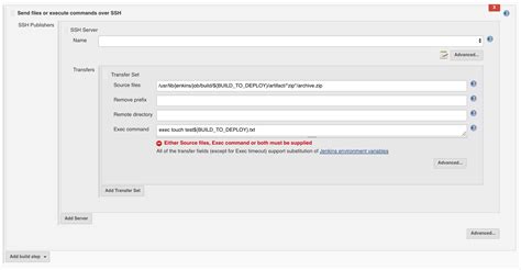 Jenkins Publish Over Ssh Plugin Cant Copy Build Archive Stack