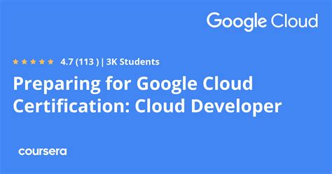 Preparing For Google Cloud Certification Cloud Developer Professional Certificate Coursera