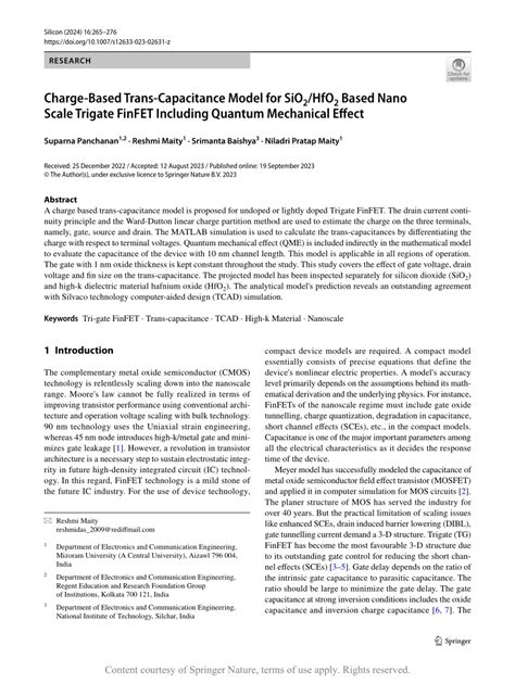 charge based trans capacitance model for sio2 hfo2 based nano scale