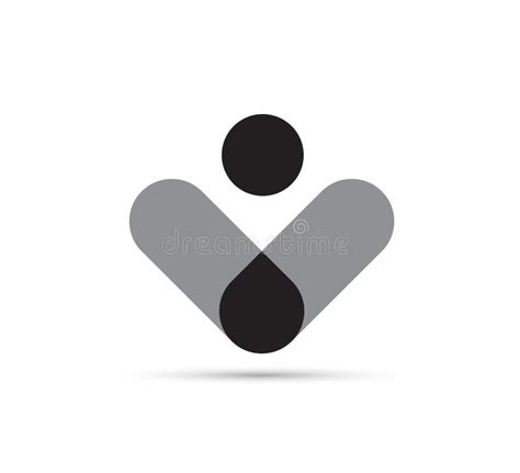 Abstract Trendy People Unity Vector Black And White Logo Icon Vector Stock Vector