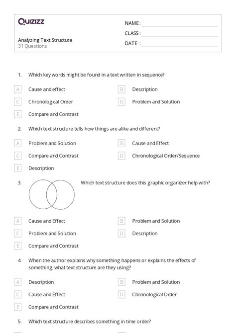 Free Printable Text Structure Examples