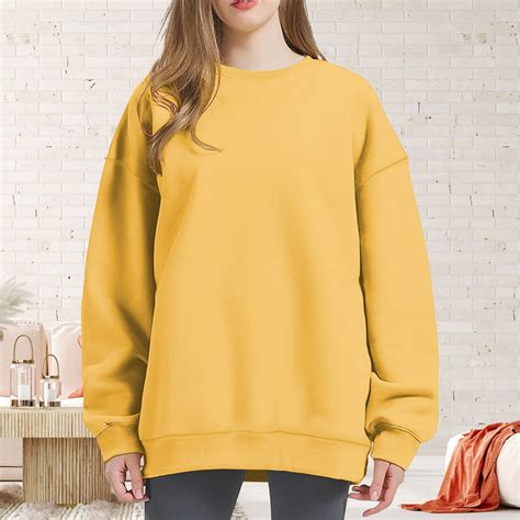 Doriano Womens Long Sleeve Solid Color Pullover Sweatshirt