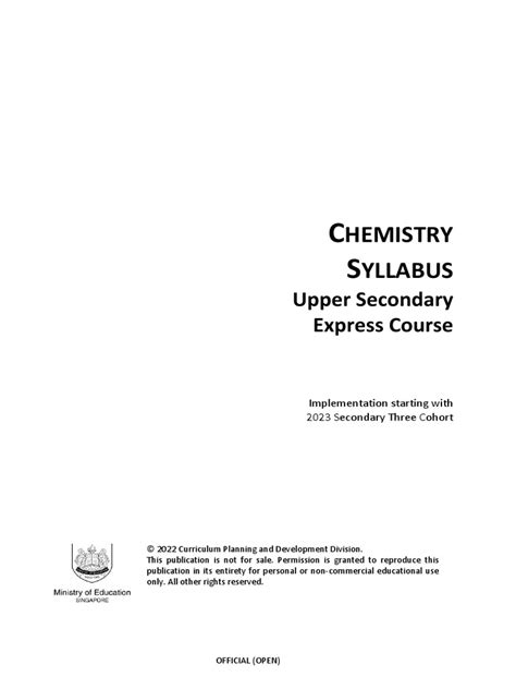2023 O Level Chemistry Syllabus Pdf Chemical Bond Atoms