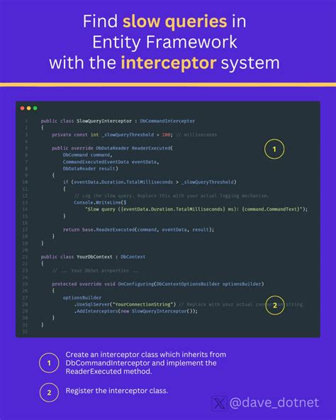 Using Interceptors To Find Slow Queries In Entity Framework Rdotnet