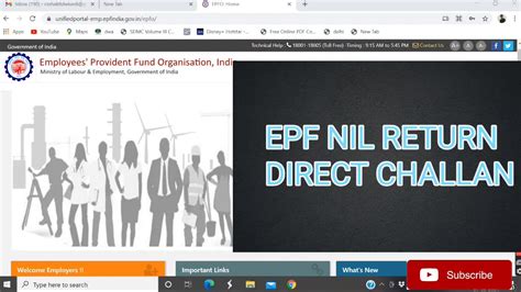 Epf Nil Return Pf Direct Challan Startup Lawise How To Youtube