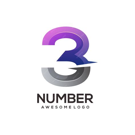 Premium Vector Number 3 Logo Colorful Gradient