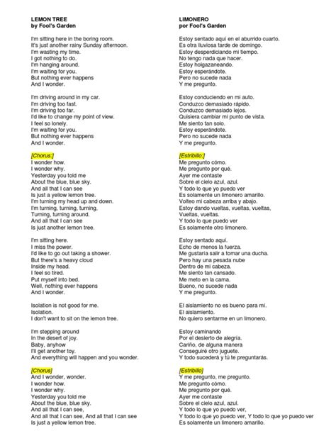 Lemon Tree Pdf Música Grabada