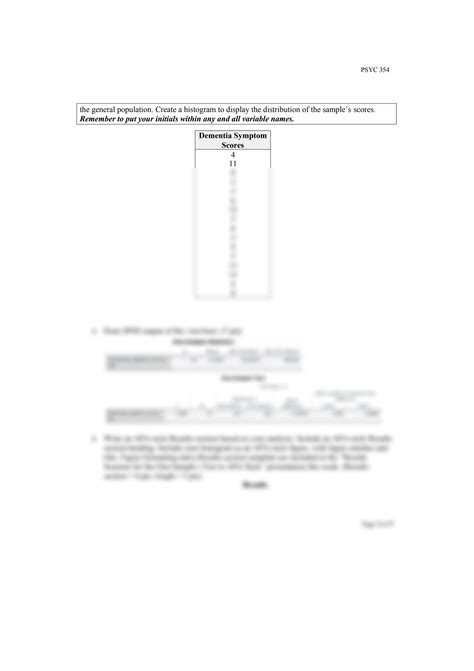 Solution Psyc 354 Liberty University Spss Homework One Sample T Test