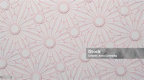 추상배경 기하학적 배경 삼각형 및 채도가 낮은 분홍색 가장자리가 있는 원 최소표현렌더링 3d 렌더링 라이트 배경입니다 0명에 대한 스톡 사진 및 기타 이미지 Istock