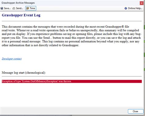 Systemoutofmemoryexception Grasshopper Mcneel Forum
