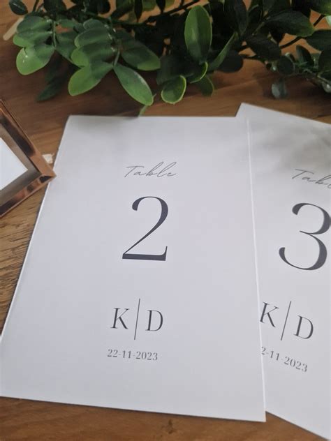 Table Number Wedding Personalised Table Number A6 Etsy