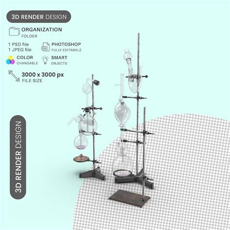 Premium PSD Chemistry Laboratory Chemical Experimental Flask 19