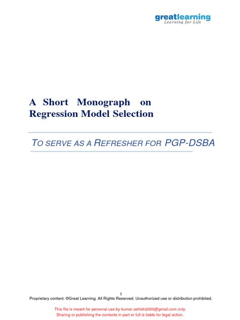 Predictive Modelling Monograph Final Pdf Bias Of An Estimator