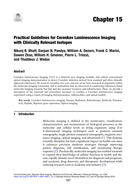 Pdf Practical Guidelines For Cerenkov Luminescence Imaging With Clinically Relevant Isotopes
