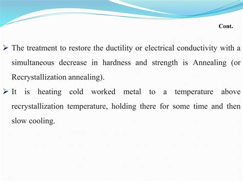 Cold Work And Annealing Recovery Recrystallization And Grain Growth Pptx