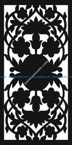 Cnc Cutting Partition Floral Pattern Download Vector