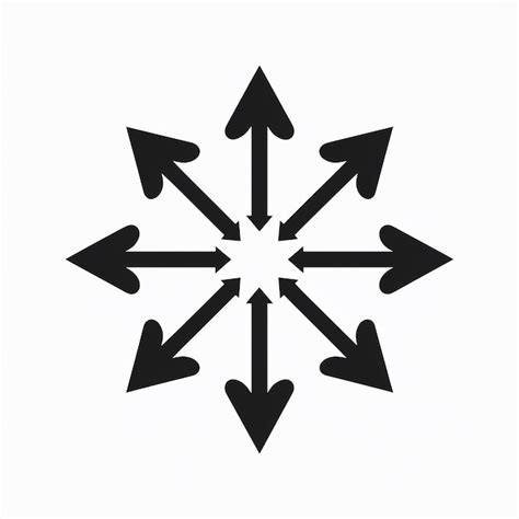 A Symbolic Representation Of Multiple Arrows Converging Towards A Central Point Premium AI